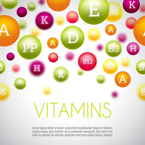 Vitamins and Minerals Background Royalty Free Vector Image