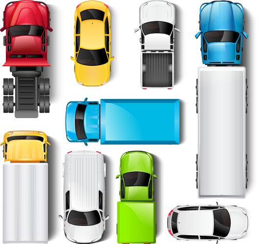 Colorful cartoon cars Royalty Free Vector Image