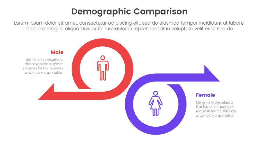 Demographic man vs woman comparison concept Vector Image