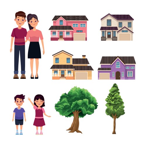 Family four members Vector Images & Graphics for Commercial Use ...