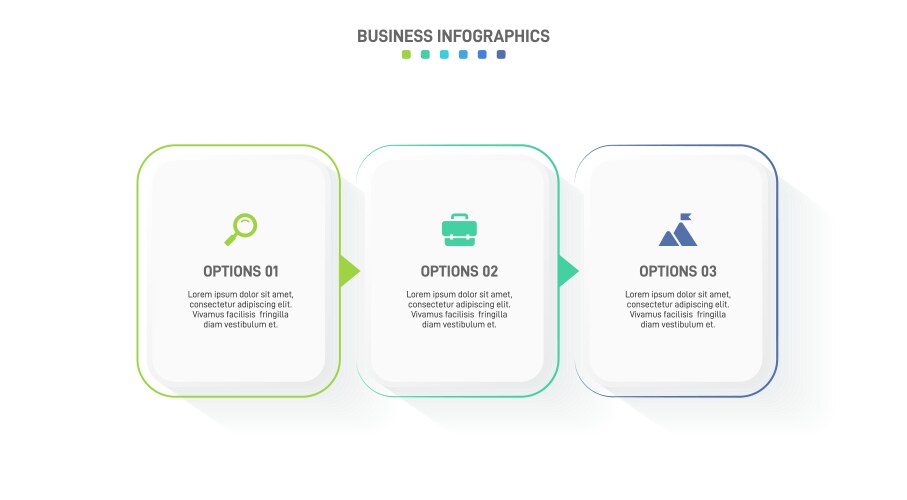 Vertical progress bar featuring 3 arrow-shaped Vector Image