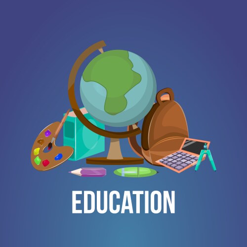 School poster template paper cut Royalty Free Vector Image