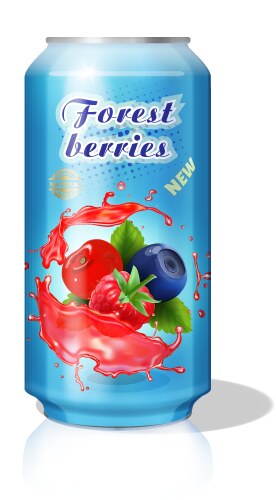 Forest mixed berries juice splash realistic Vector Image