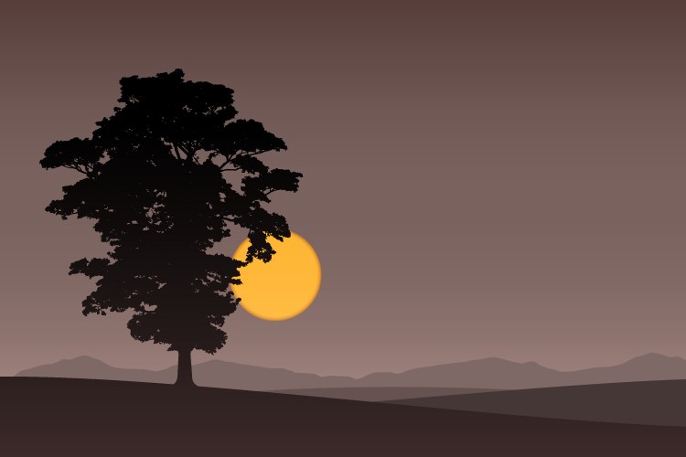 Lone tree Royalty Free Vector Image - VectorStock