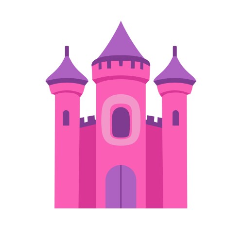 Pink medieval castle Royalty Free Vector Image