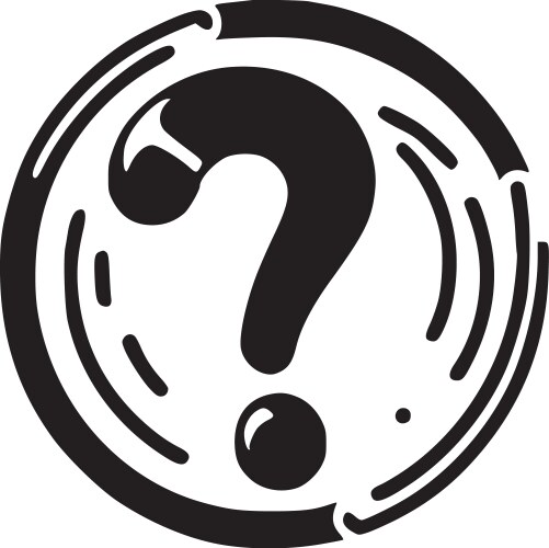 Question - minimalist and flat logo Royalty Free Vector