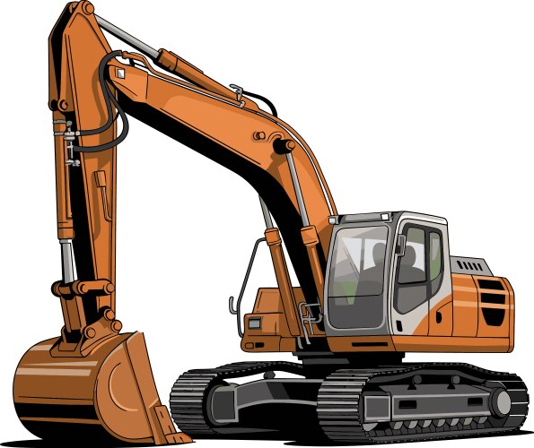 Excavator Vector Images & Graphics for Commercial Use | VectorStock
