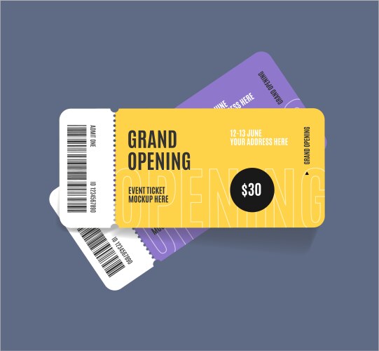 Ticket Mockup Vector Images (over 1,700)