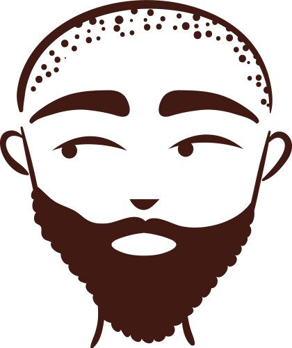 Man bald and bearded Royalty Free Vector Image