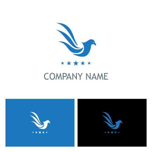 Bird flying icon logo Royalty Free Vector Image