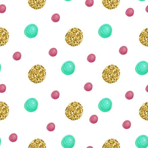 Glitter confetti polka dot seamless pattern Vector Image