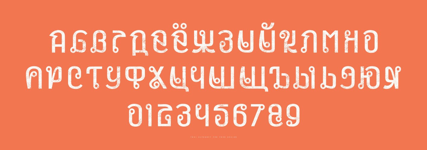 Decorative sans serif font in thai style Vector Image