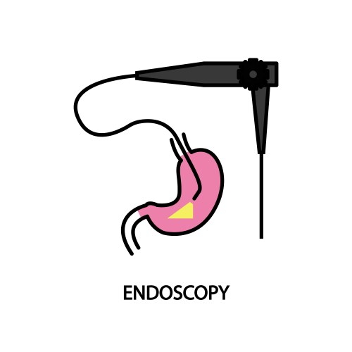 Endoscopy icon set gastrointestinal endoscope Vector Image