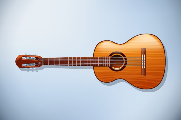Music banner design with acoustic guitar Vector Image