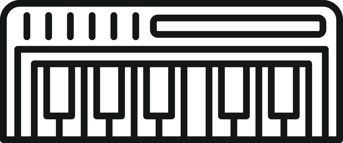 Black and white line art of electronic keyboard Vector Image