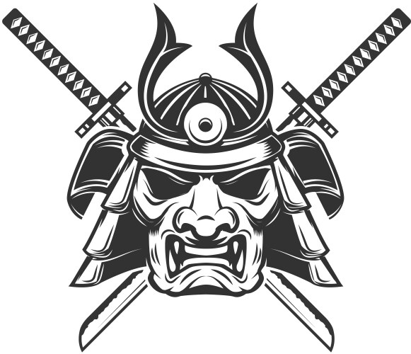 Samurai Mask Outline