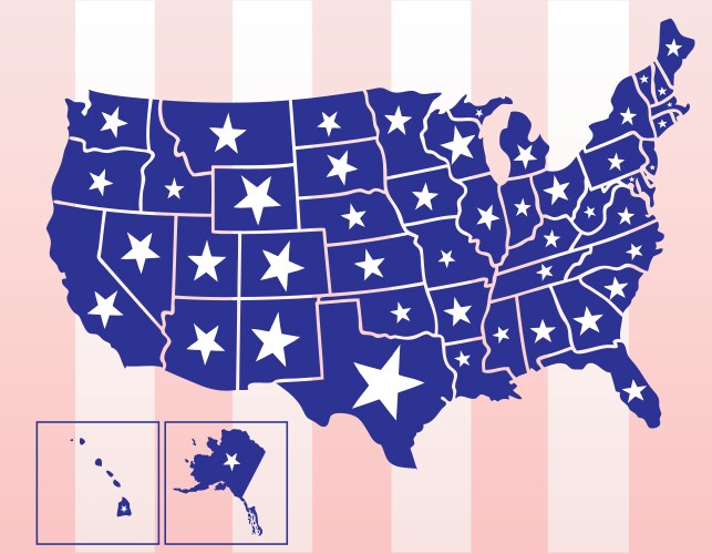 United States Map - State Outline Royalty Free Vector Image