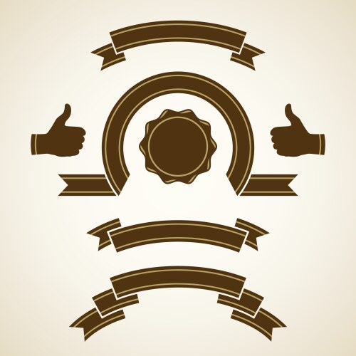 Retro vintage engraving style ribbon set Vector Image