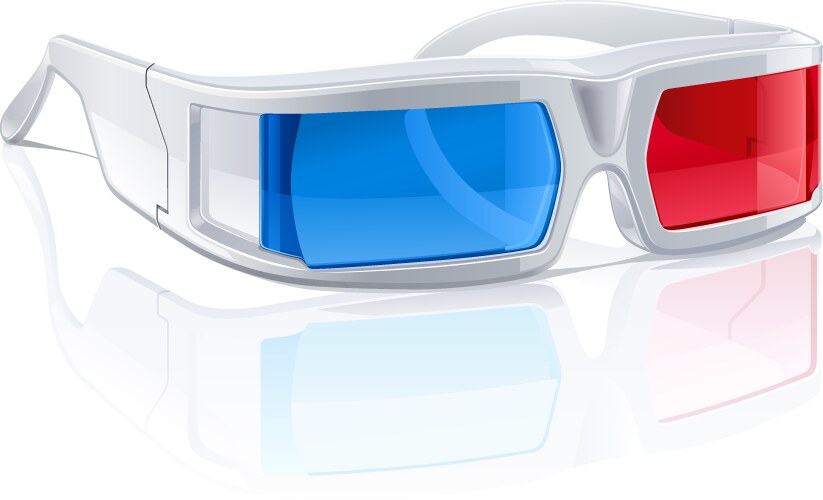 Realistic 3d white glasses front view paper Vector Image