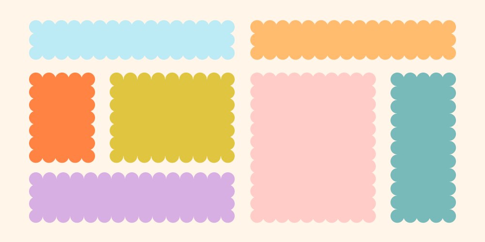 Frames scalloped corrugated bento grid – Royalty-Free Vector | VectorStock