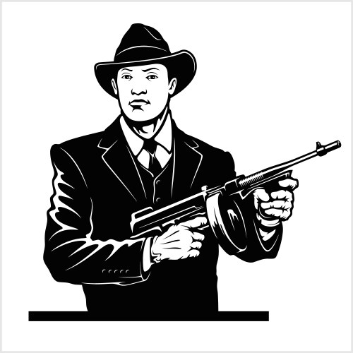 Gangster with gun ghetto warriors Royalty Free Vector Image