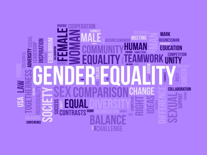 Gender equality word cloud template Royalty Free Vector