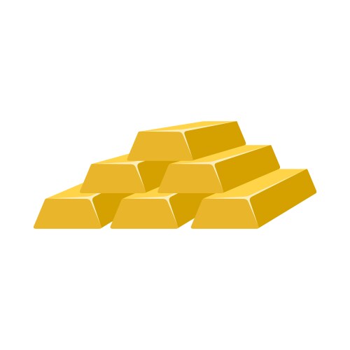 Gold bars on white background Royalty Free Vector Image