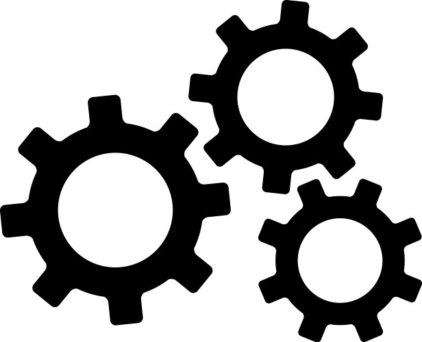 Cogs and gears interlocking design Royalty Free Vector Image