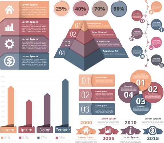 Circle infographic template with four elements Vector Image