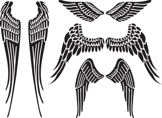Angel Wing Stencil Vector Images (over 780)