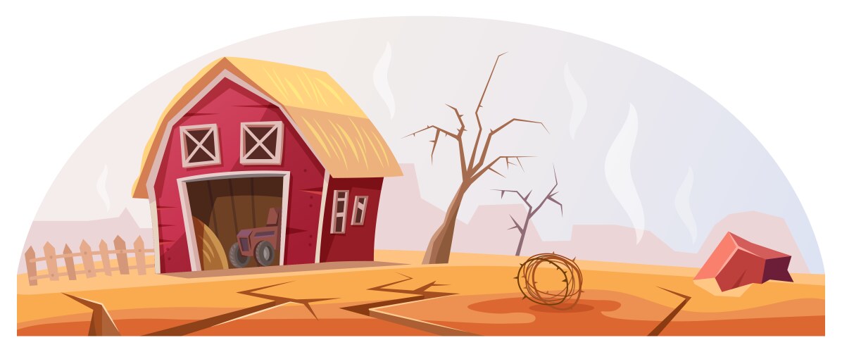 Dry river on drought parched ground Royalty Free Vector