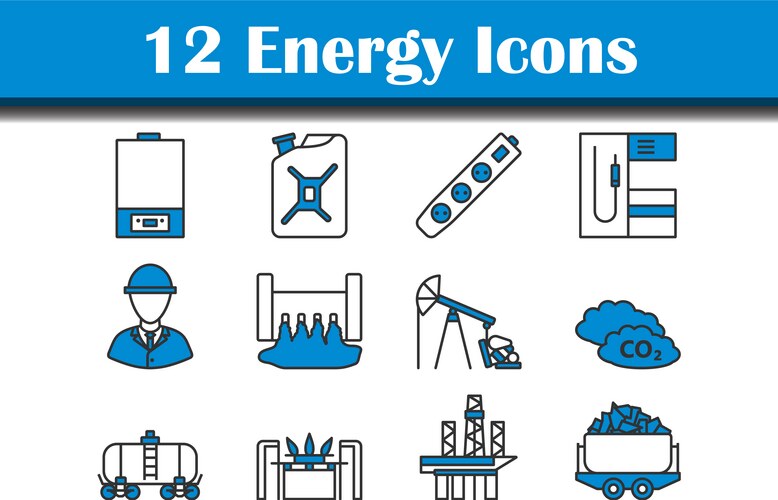 Electricity and energy source icons Royalty Free Vector
