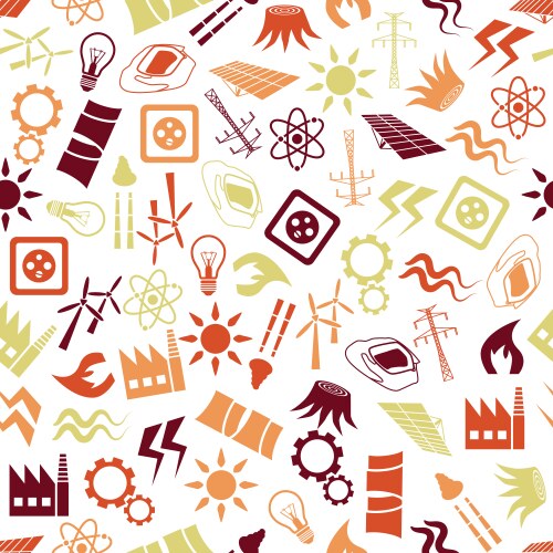 Nuclear energy radiation colored seamless pattern Vector Image