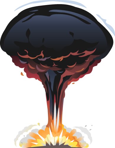 Bomb explosion on ground Royalty Free Vector Image