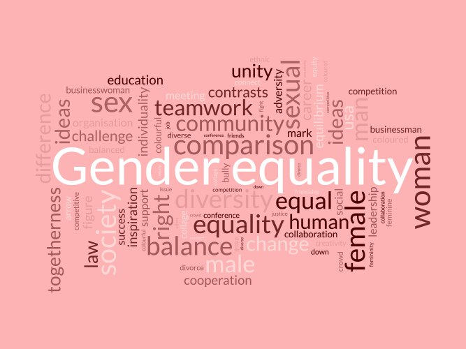 Gender equality word cloud template Royalty Free Vector