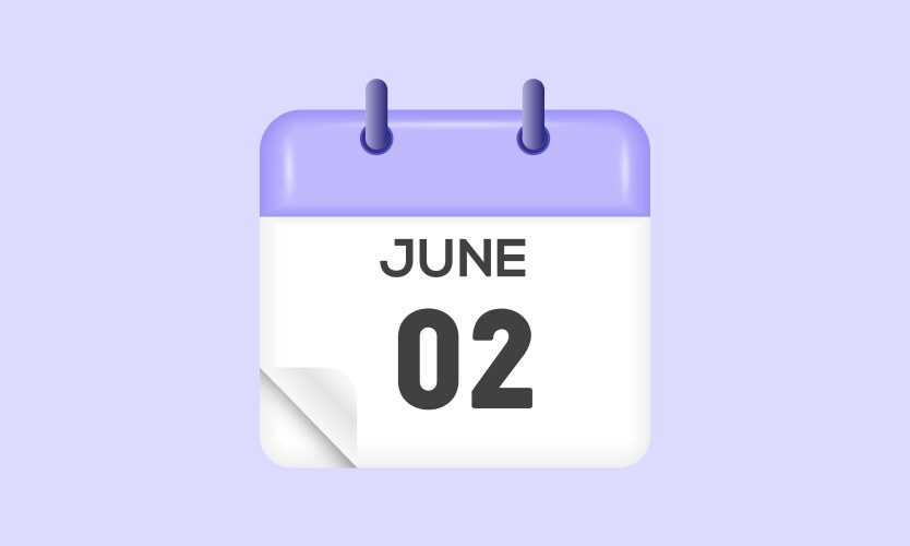 June 16 - calendar and time planner daily Vector Image