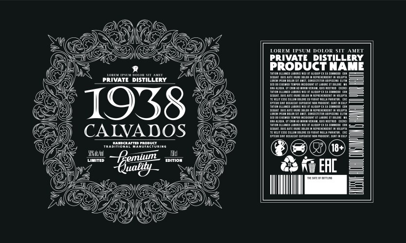 Template decorative small rectangular label Vector Image