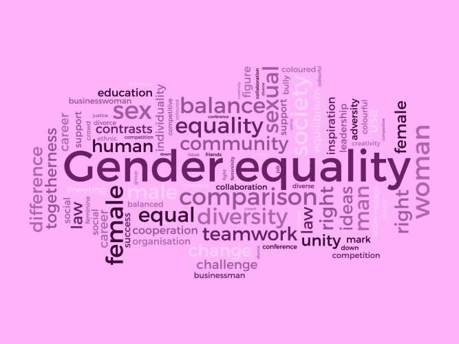 Gender equality word cloud template Royalty Free Vector