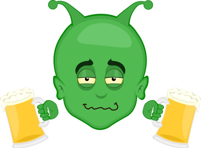 Drunk cow head beers Royalty Free Vector Image