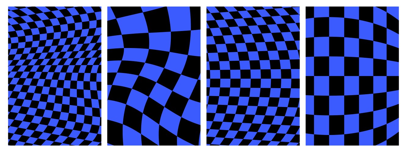 Groovy checkered patterns Royalty Free Vector Image