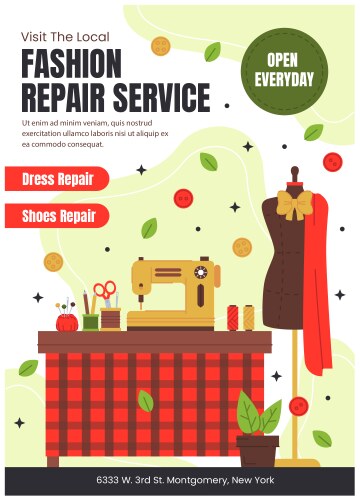 Circular fashion poster template Royalty Free Vector Image