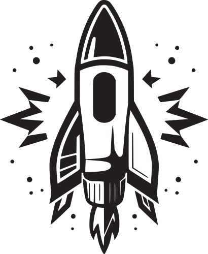 Rocket - minimalist and simple silhouette Vector Image
