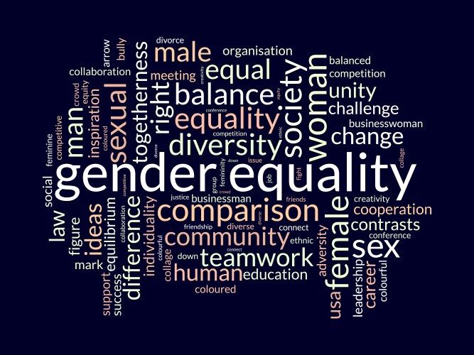 Gender equality word cloud template Royalty Free Vector
