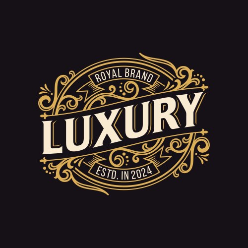 Luxury royal brand logo design template Royalty Free Vector