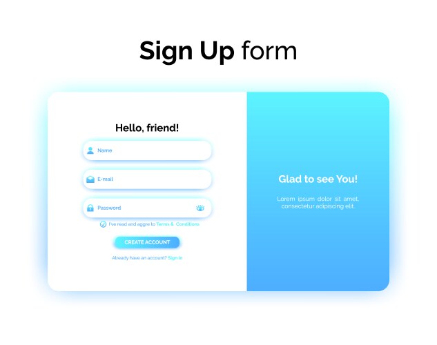 Online registration and sign up landing banner Vector Image