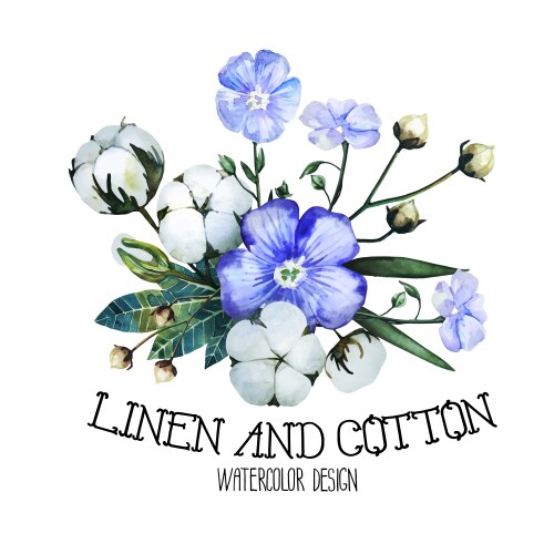 Watercolor linen set Royalty Free Vector Image