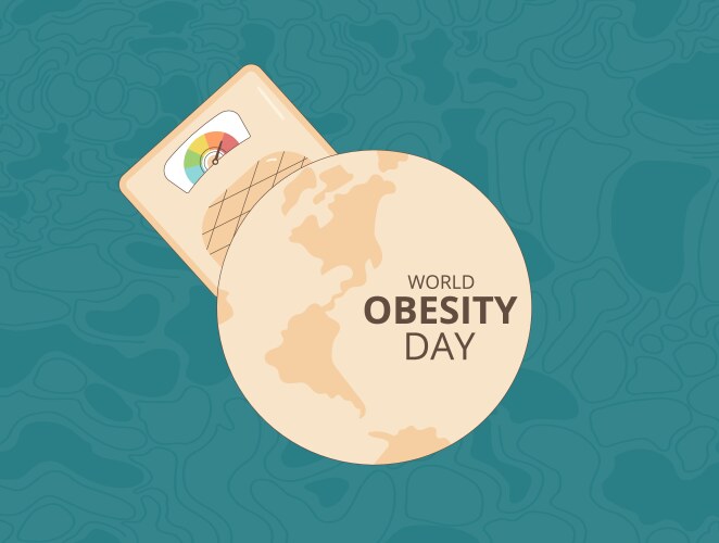 World obesity day banner template text around Vector Image