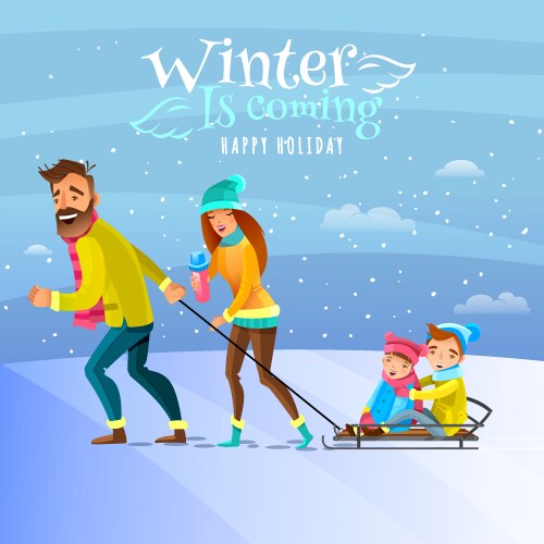 Christmas holiday happy family Royalty Free Vector Image