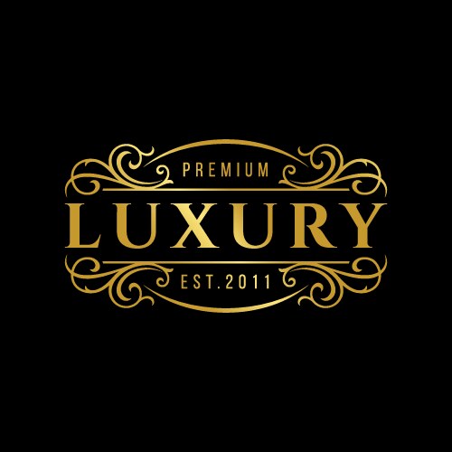 Luxury royal brand logo design template Royalty Free Vector