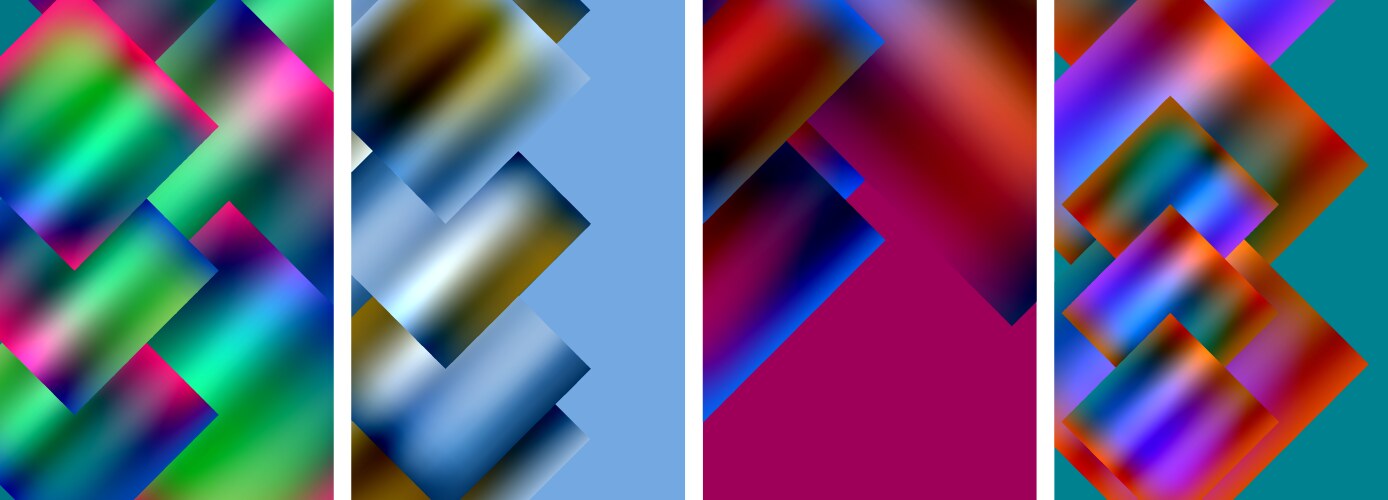 Metallic glossy square concept posters Royalty Free Vector